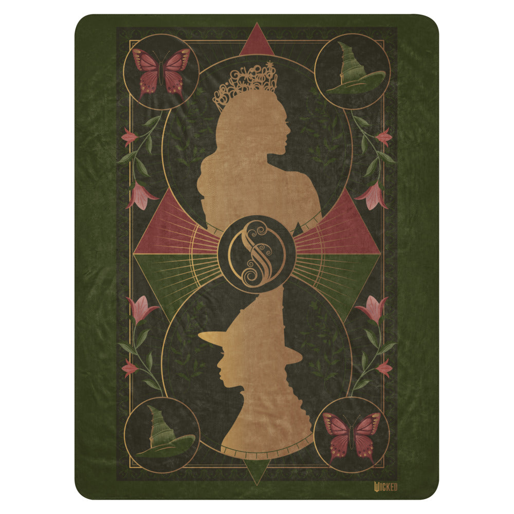 Wicked Enchanted Elements Elphaba & Glinda Sherpa Blanket